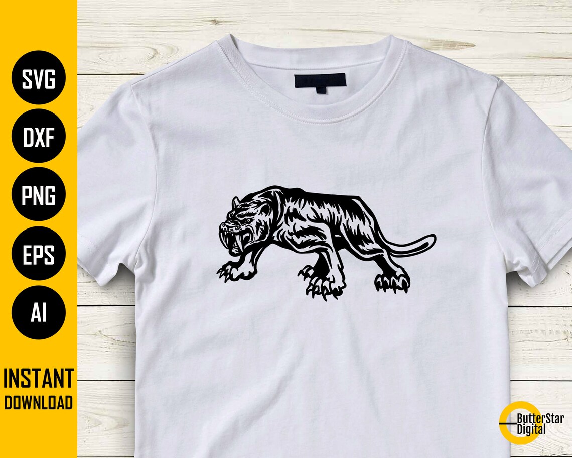 Sabertooth Tiger SVG Saber Toothed Cat SVG Prehistoric - Etsy