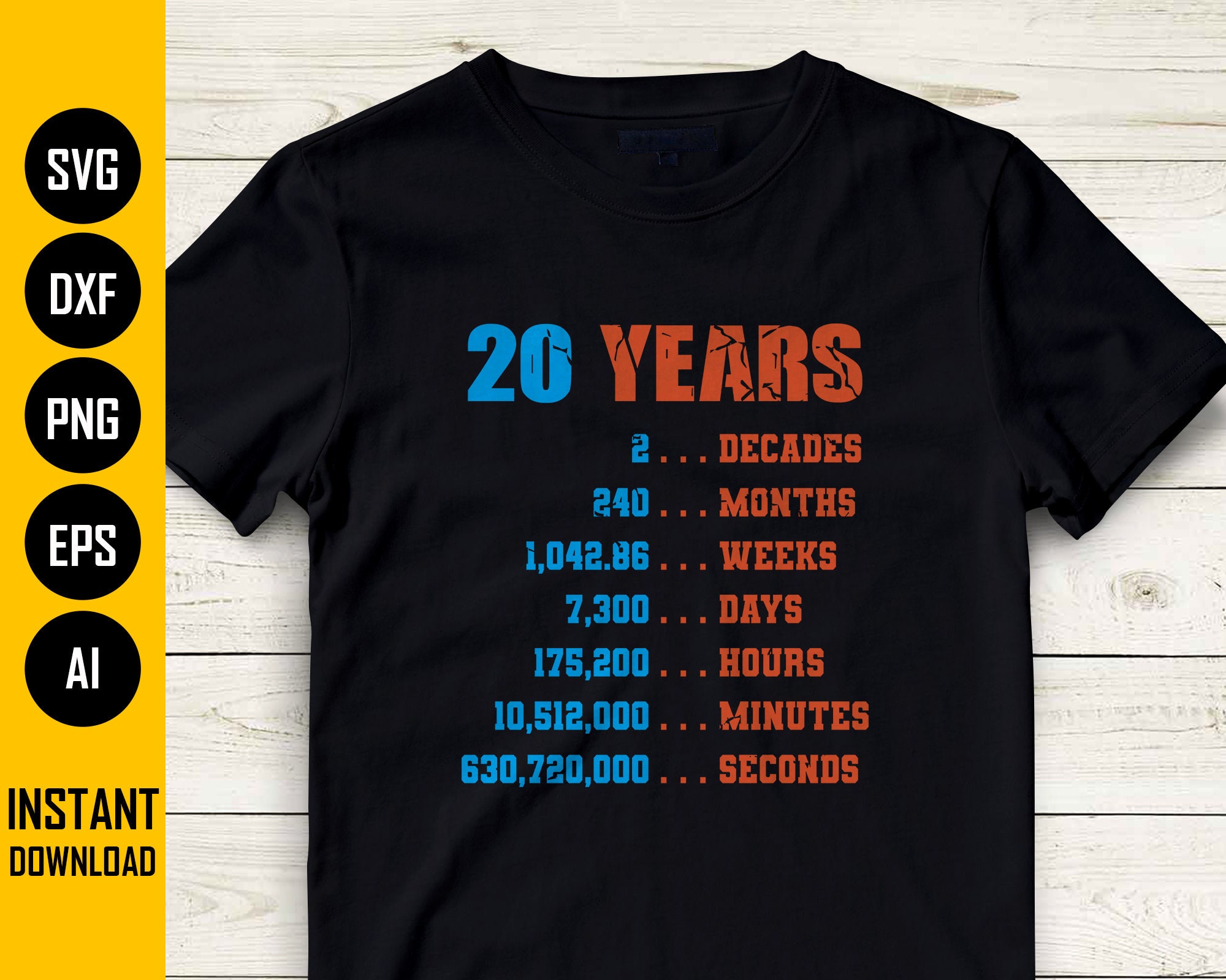 20th Birthday SVG 20 Years Old SVG Twenty SVG 20th - Etsy