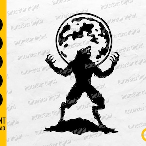 Full Moon Werewolf SVG | Monster SVG | Halloween T-shirt Wall Art Decal ...