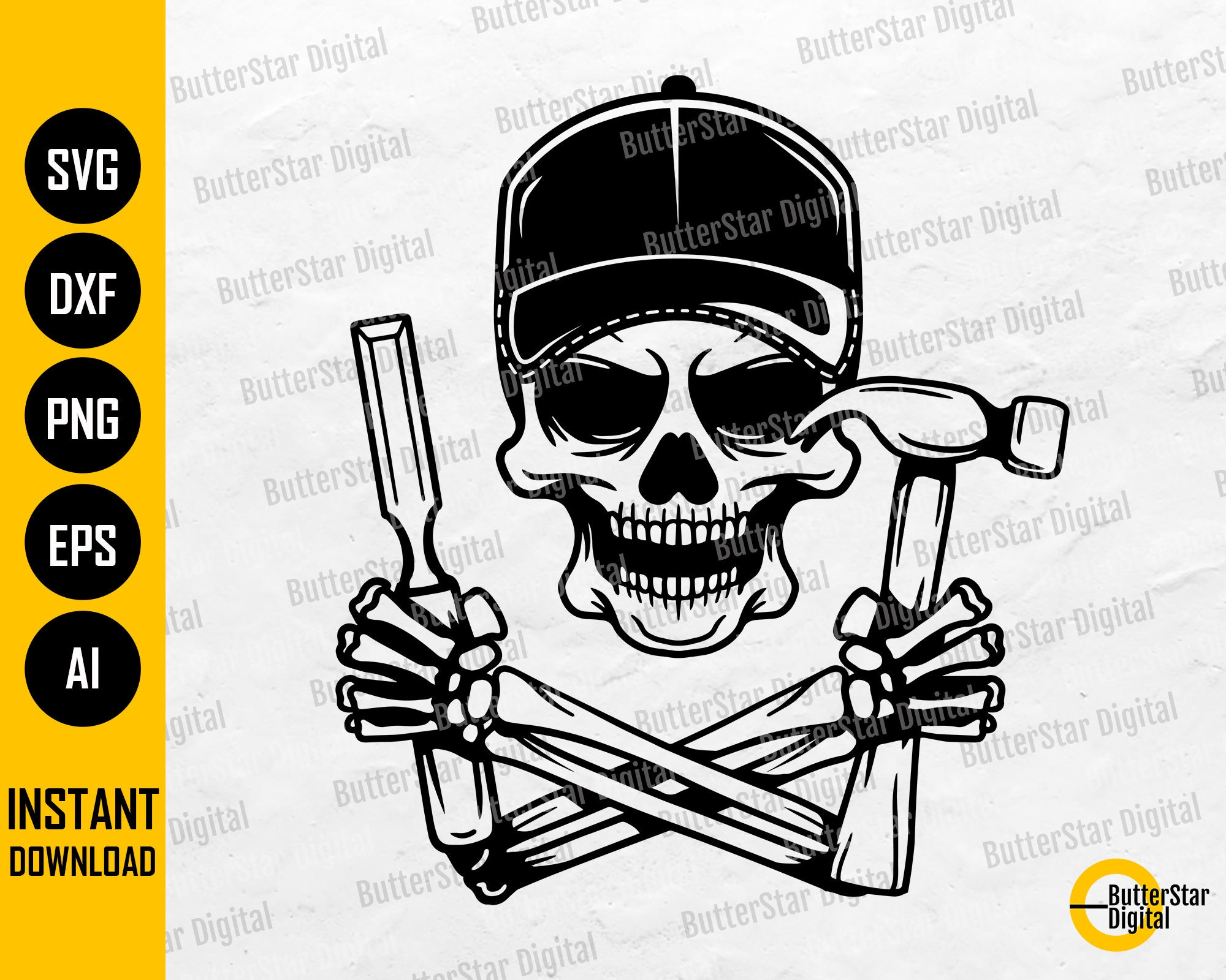 Skull Carpenter SVG Carpentry SVG Handyman T-Shirt Vinyl | Etsy