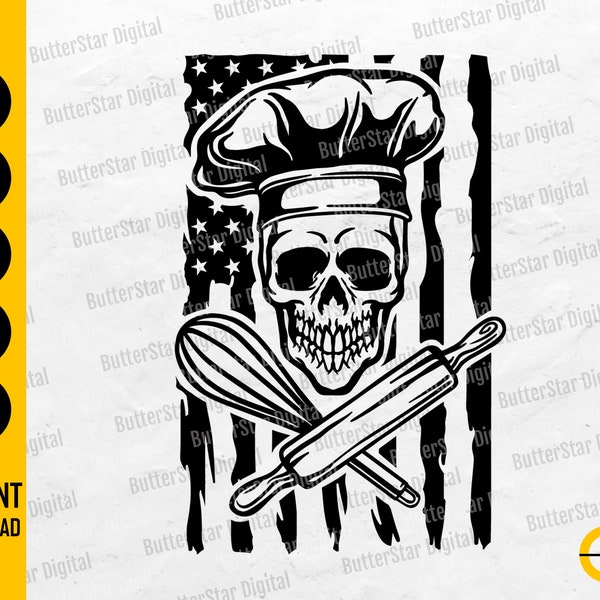 Baker Skull Decal - Etsy