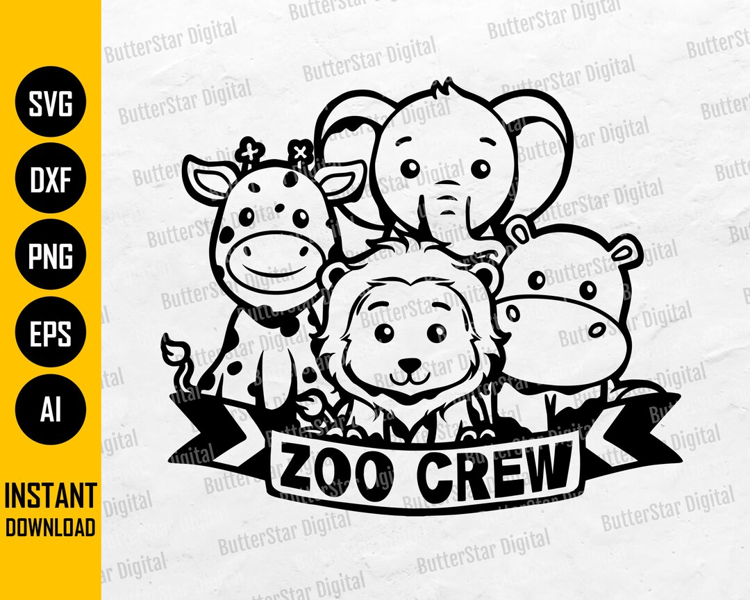 Zoo Crew SVG | Wild One SVG | Cute Animals SVG | Kids Birthday Party ...