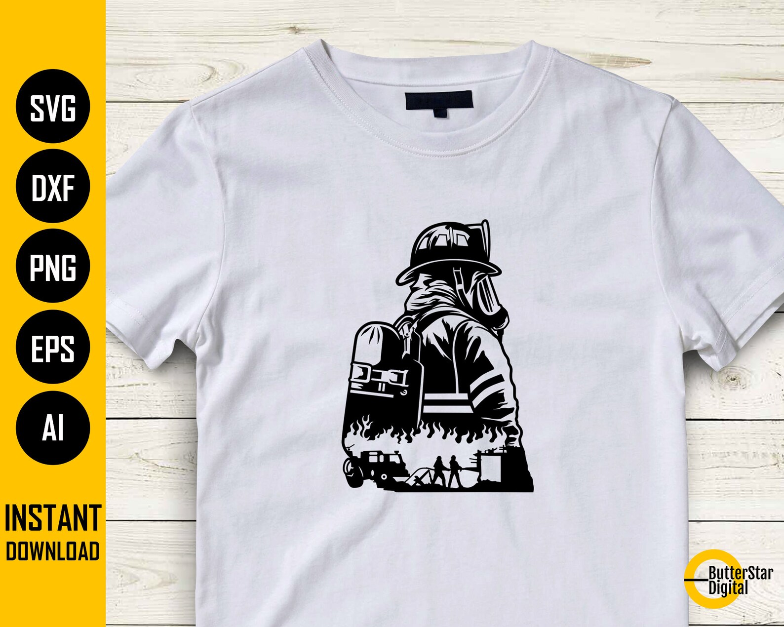Firefighter SVG | Fire Man SVG | SCBA Self Contained Breathing ...