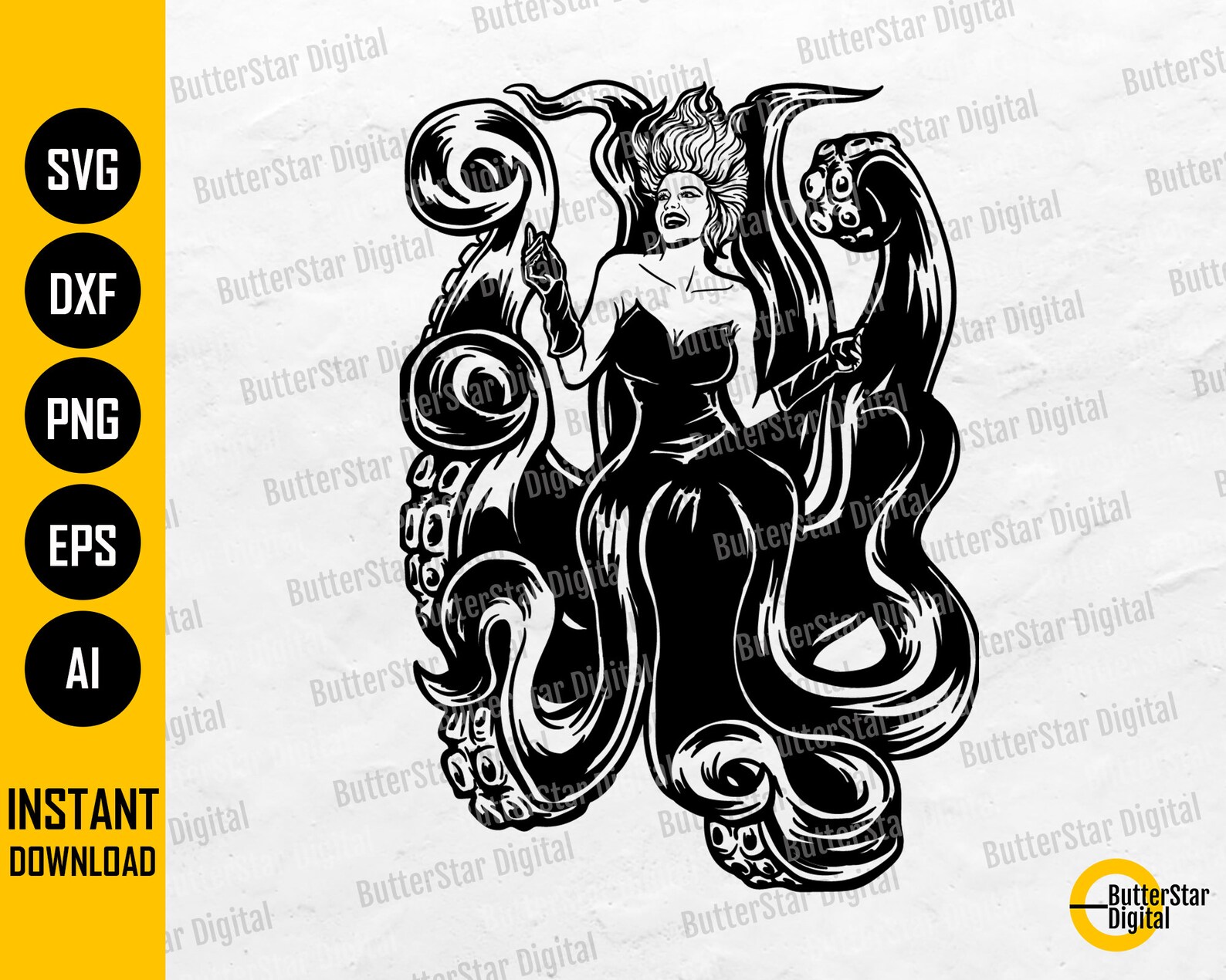 Octopus Woman SVG Tentacles SVG Ocean Sea Monster Vinyl - Etsy
