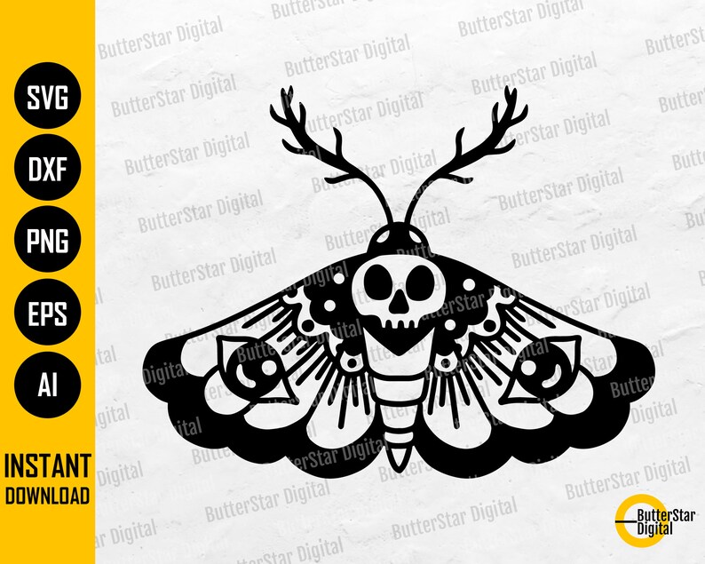 Cute Death Moth SVG Gothic T-shirt Stencil Vinyl Decals - Etsy
