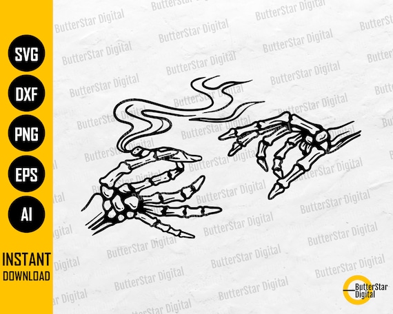 Skeleton Hands Passing Joint SVG Smoking Marijuana Puff | Etsy