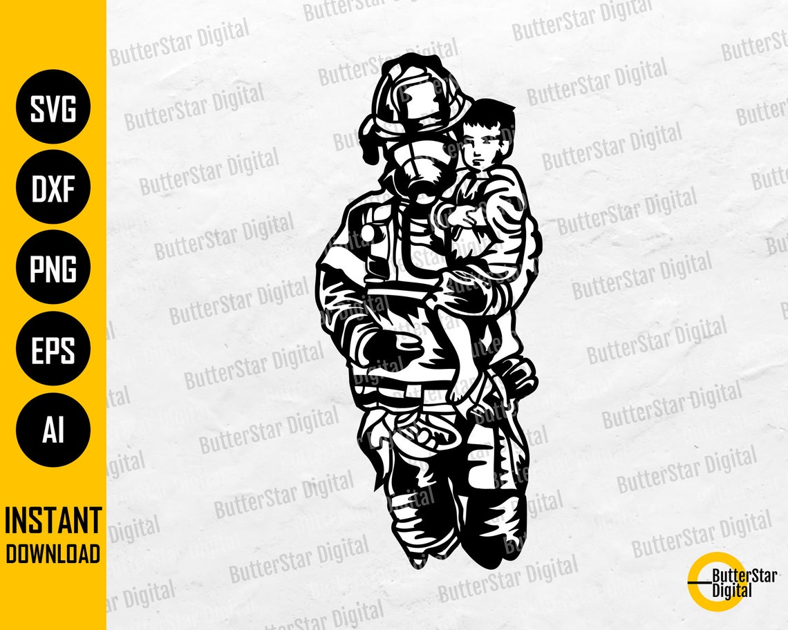 Rescue Firefighter SVG Fireman SVG Firefighting Decal - Etsy