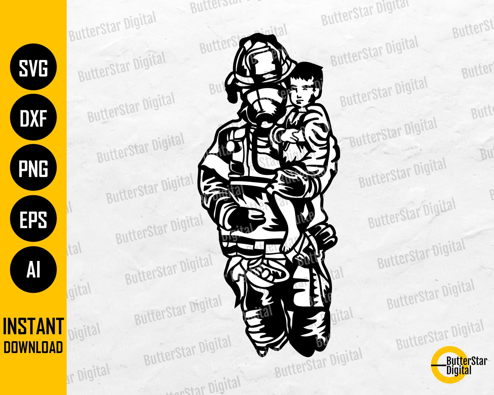 Rescue Firefighter SVG Fireman SVG Firefighting Decal - Etsy