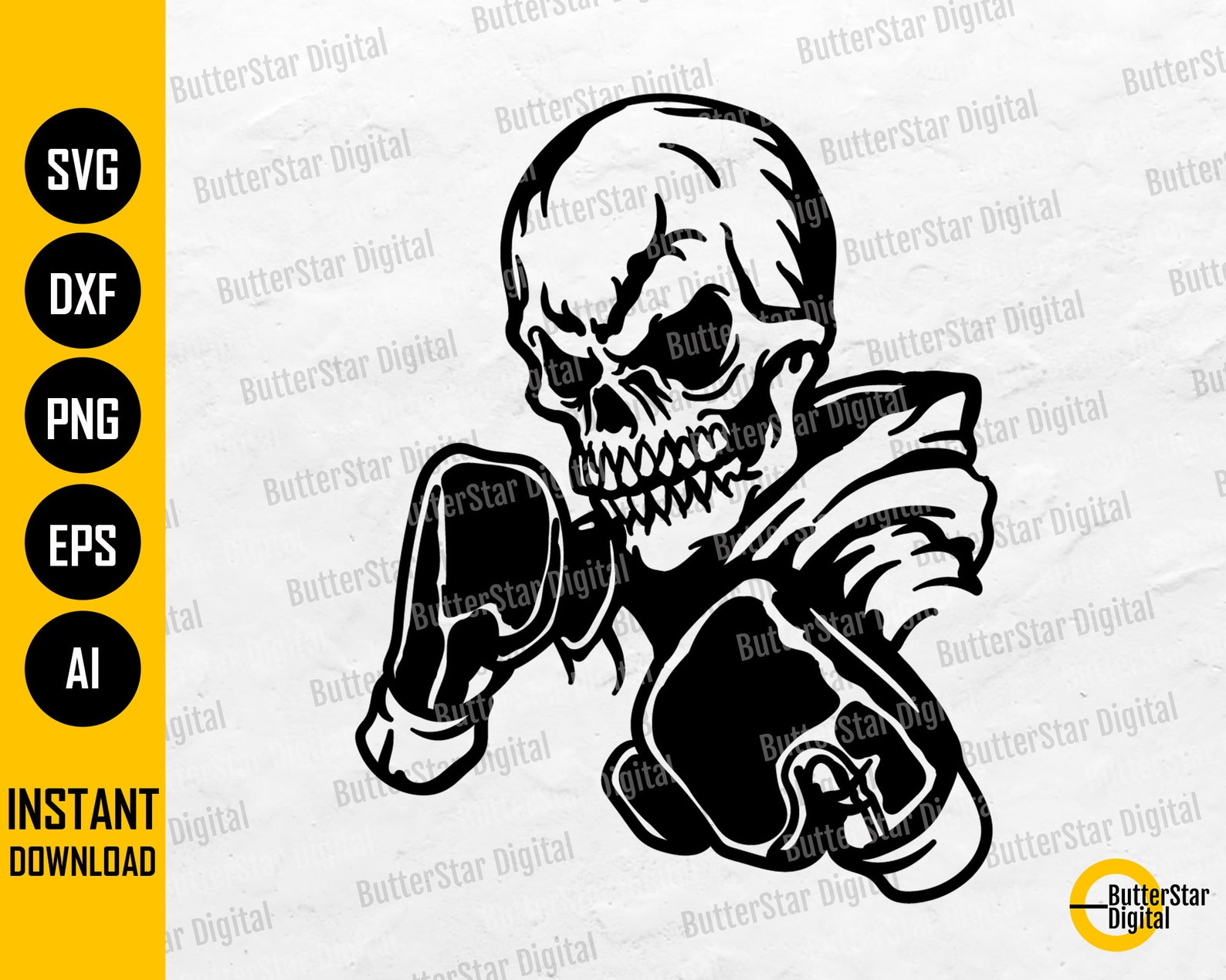Boxing Skeleton SVG | Skull Boxer SVG | Sports Knockout Fighter Fight ...