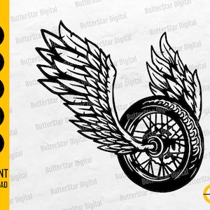 Motorcycle Wheel With Wings SVG | Chopper Bike Cruiser Motor Motorbike ...