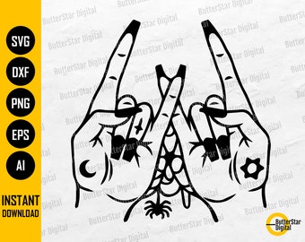 Witchy Hands SVG Female Rock Hand Sign SVG Gothic Woman - Etsy