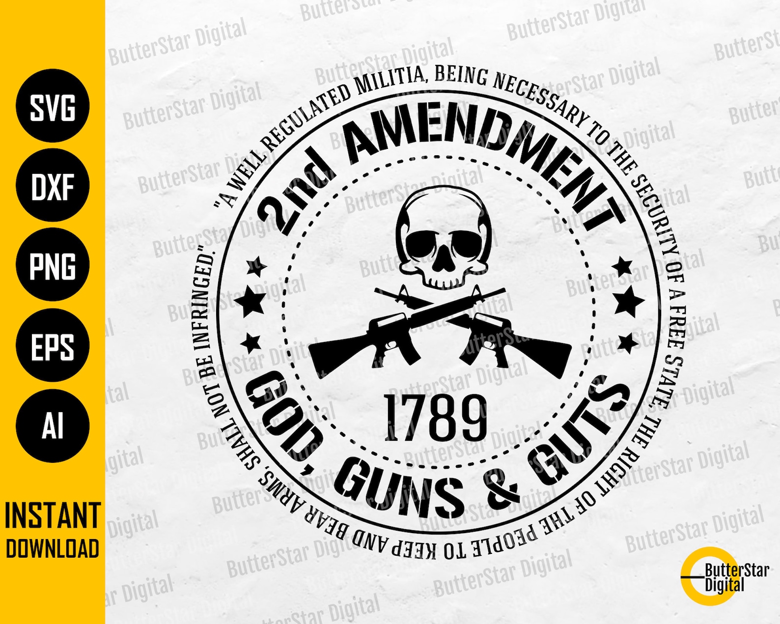 2nd Amendment SVG God Guns and Guts SVG 1789 SVG Militia - Etsy