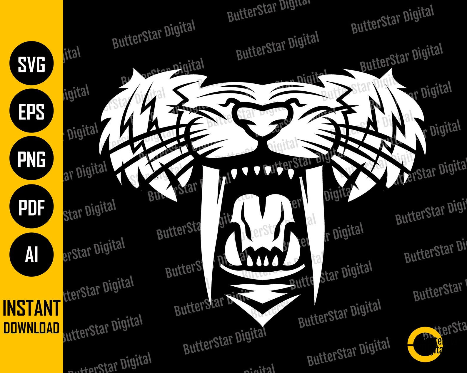 Sabertooth Tiger Face Mask SVG Saber-toothed Facemask - Etsy