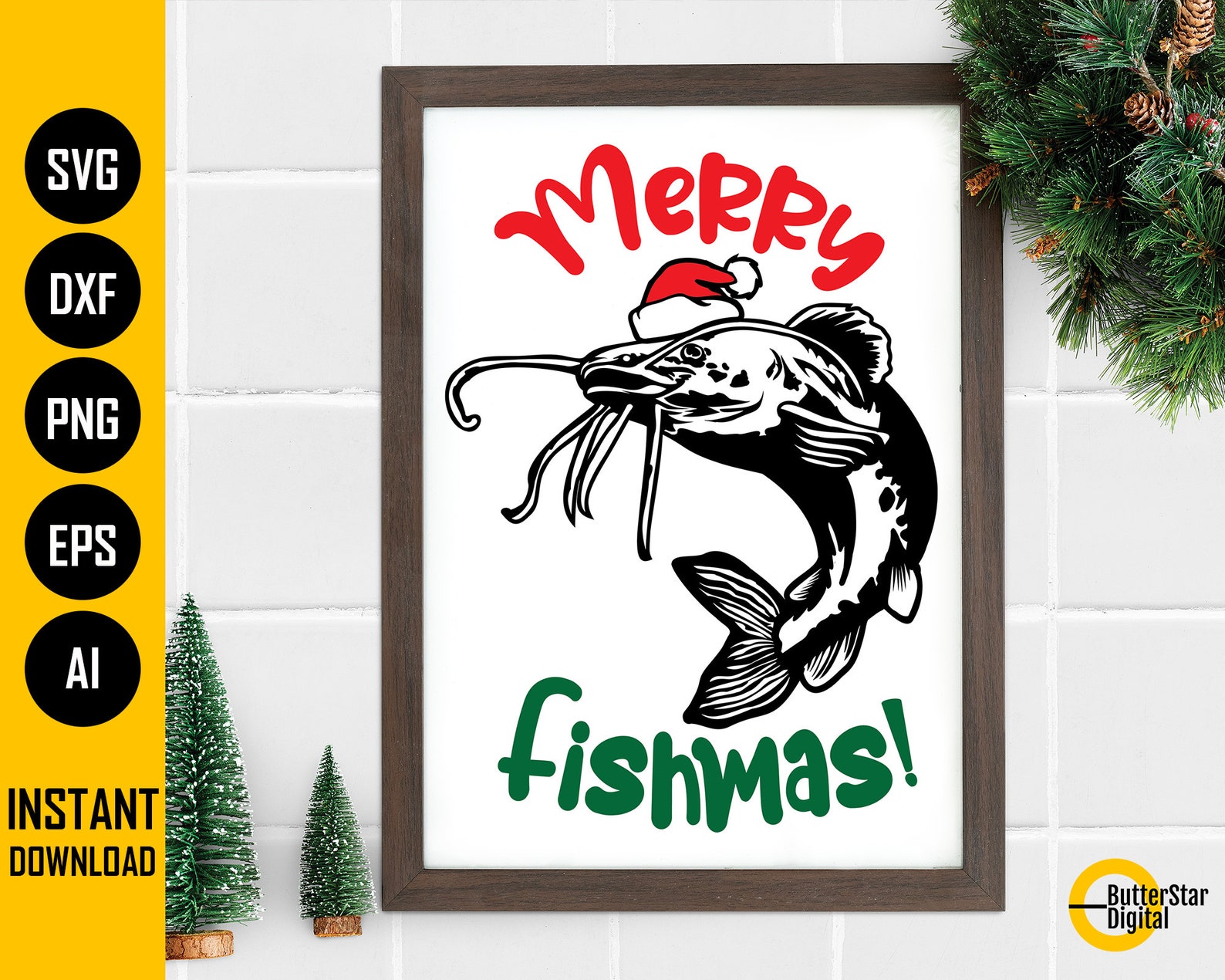 Merry Fishmas SVG Funny Christmas SVG Holiday Shirt Gift - Etsy