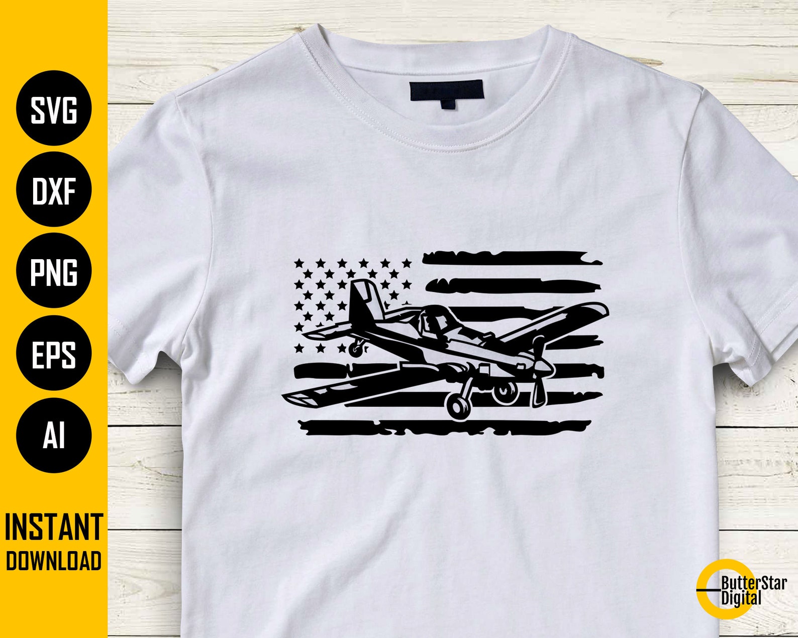 US Crop Duster SVG USA Single Prop Airplane Svg Farm Decal | Etsy