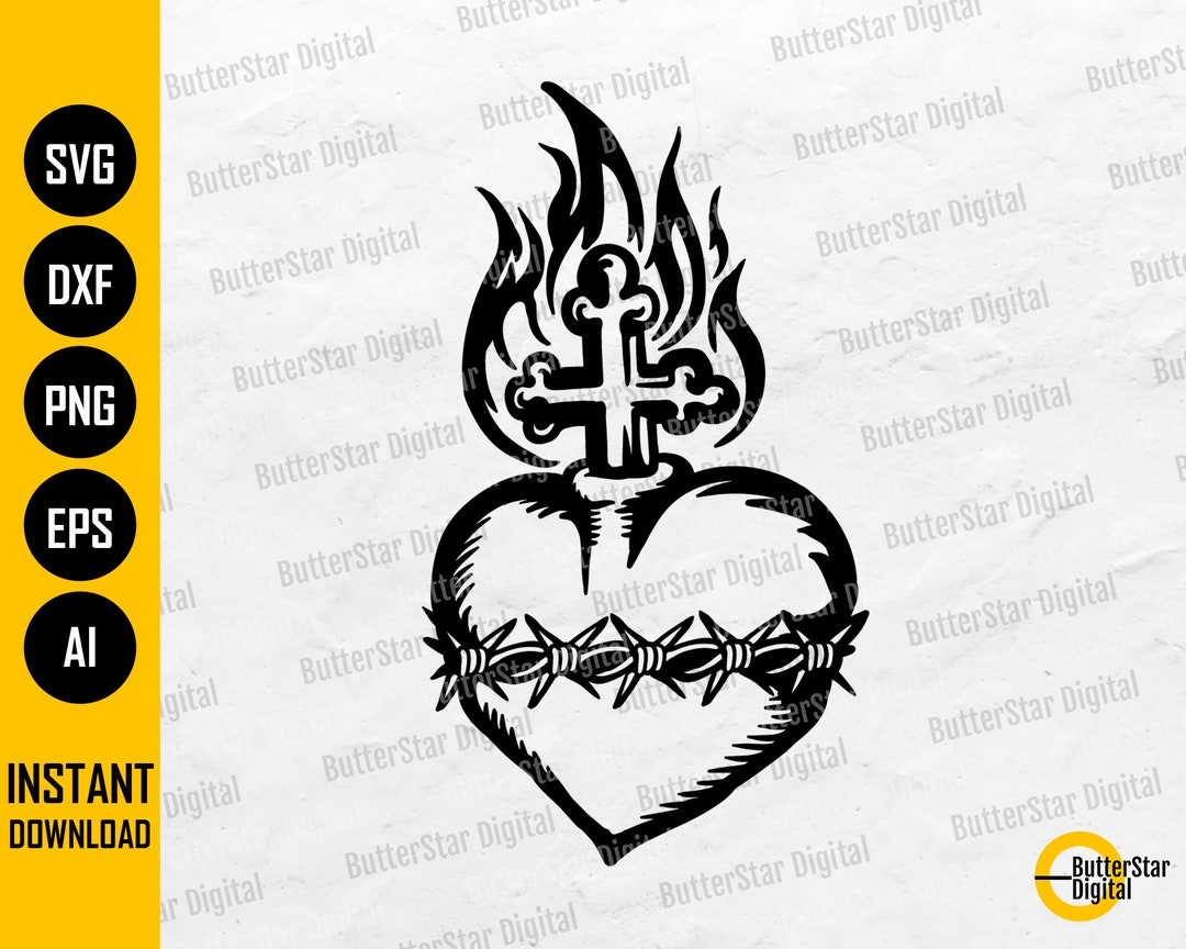 Sacred Heart SVG | Jesus Christ Our Savior SVG | Religious T-shirt ...