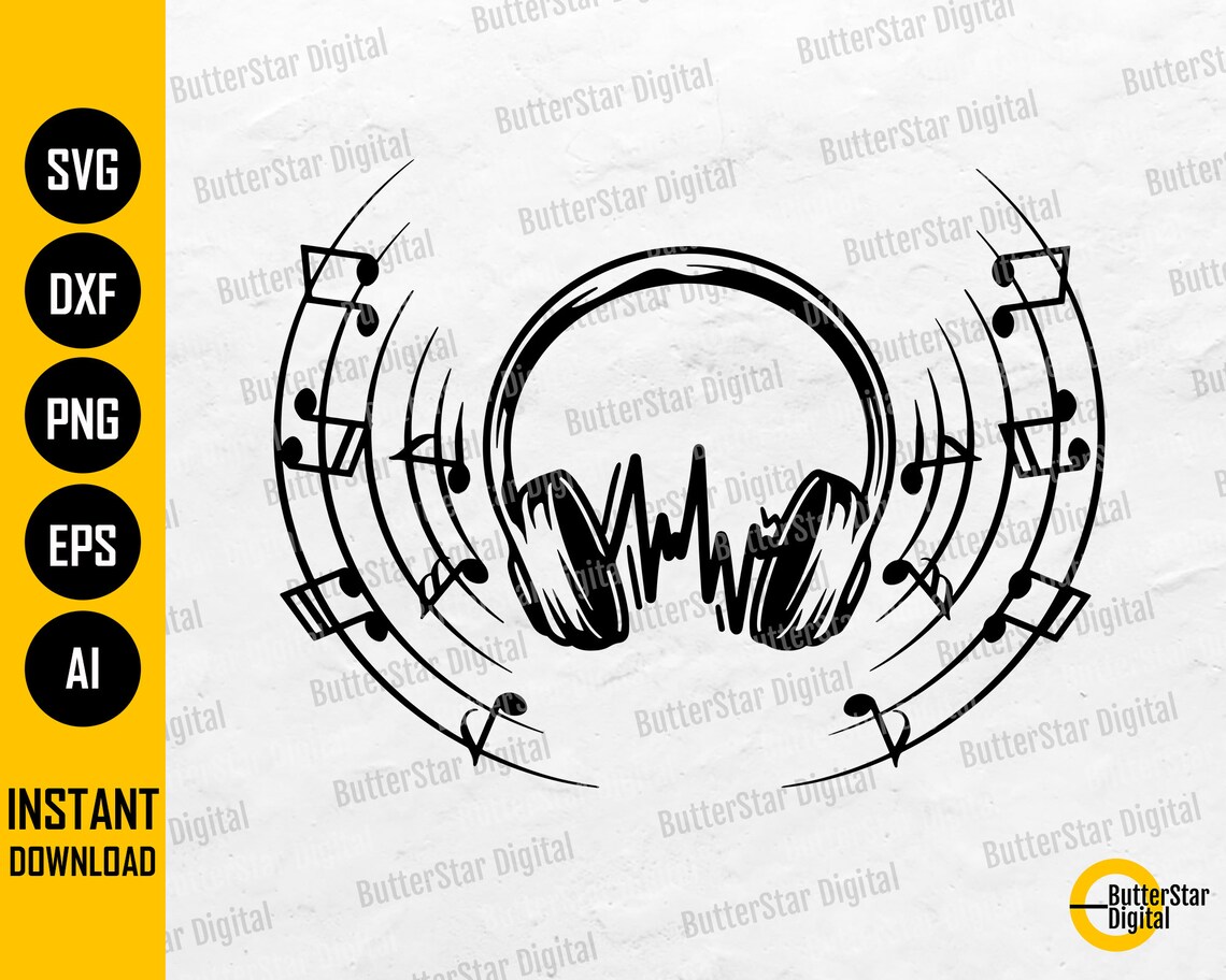 Headphones SVG | Music SVG | Loud Noise Tunes Volume Jam Sound ...