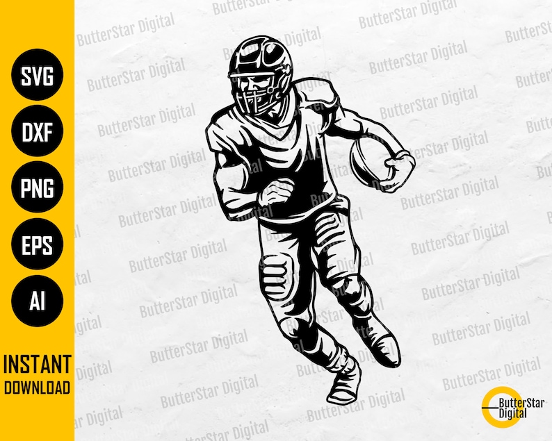 Football Running Back SVG Football Season SVG Cricut Cut - Etsy