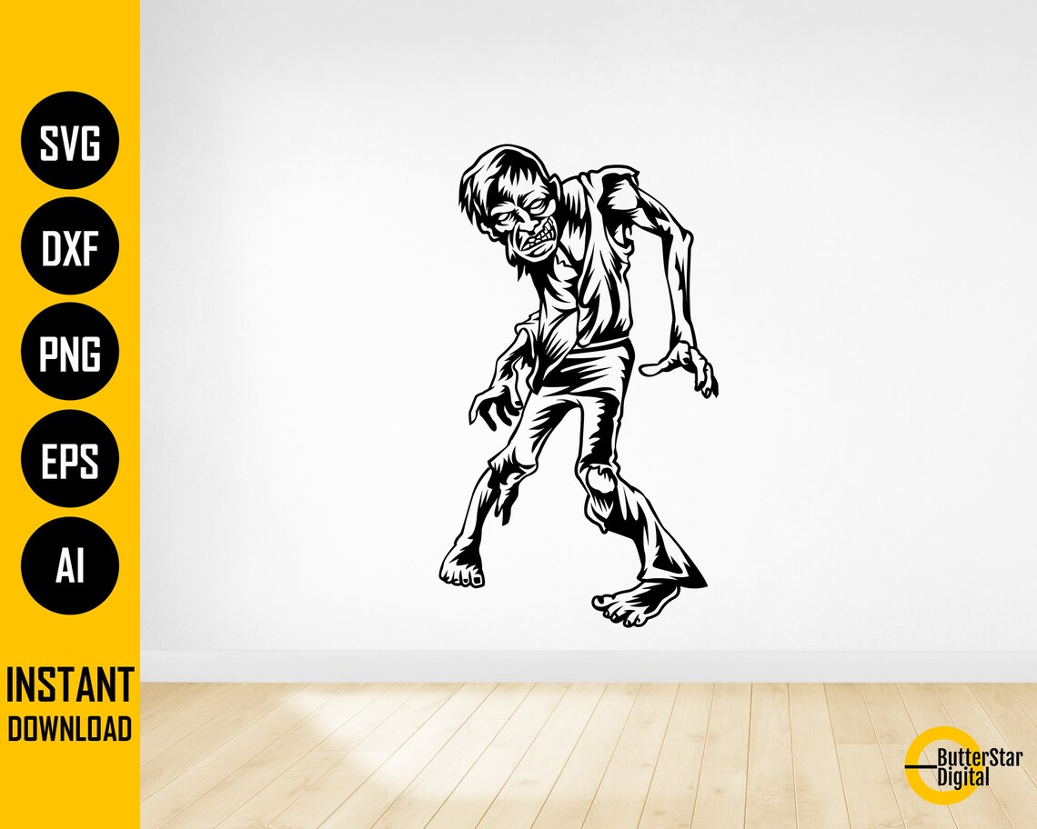 Walking Zombie SVG | Horror Monster SVG | Fun Halloween T-shirt Image ...