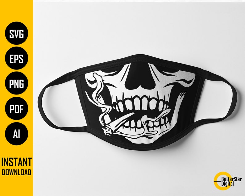 Skull BUNDLE Face Mask SVG | Skeleton Facemask | Bones Mouth Covering ...
