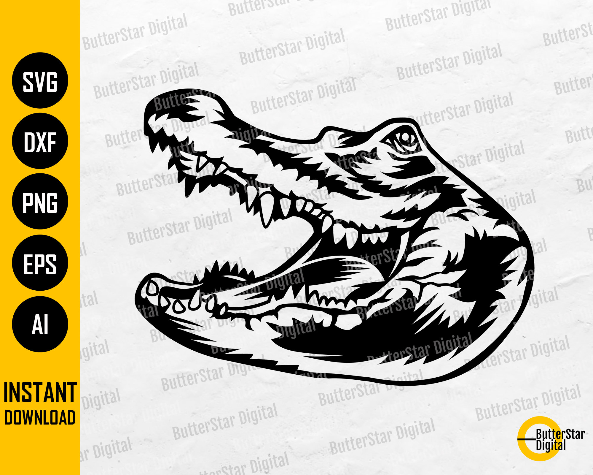 Crocodile Head SVG | Reptile SVG | Gator Vinyl Decal T-shirt Graphics ...