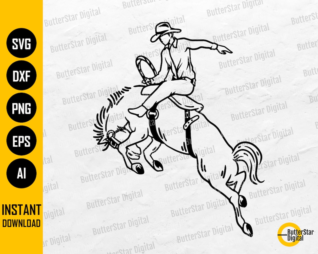 Rodeo Cowboy SVG Western T-shirt Decal Vinyl Stencil Graphics Cricut ...