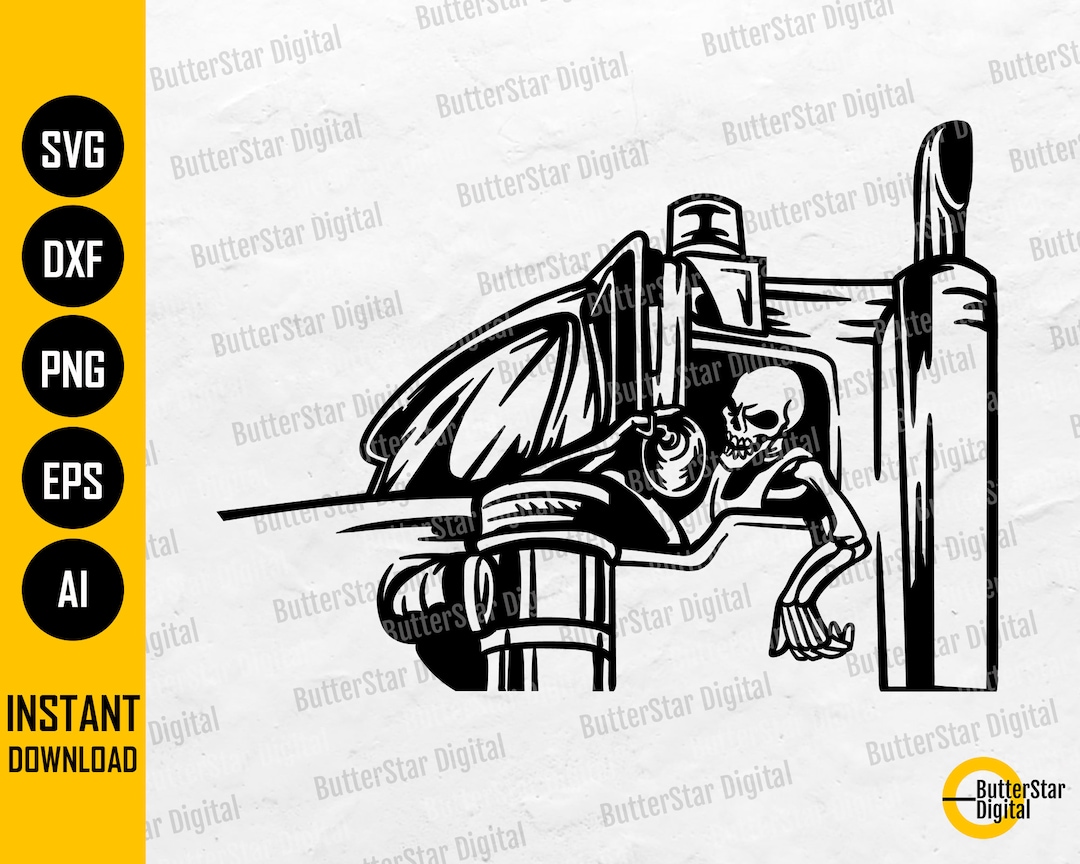 Skeleton Truck Driver SVG | Skull Trucker SVG | Delivery Big Rigg Semi ...