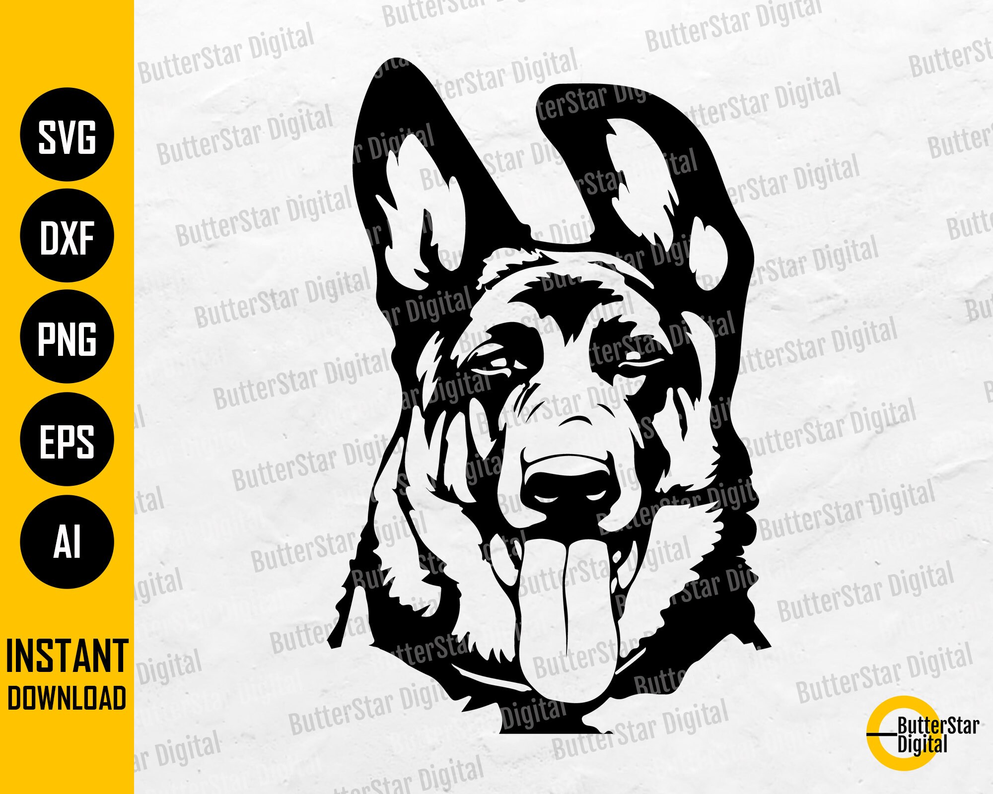 German Shepherd SVG K-9 Police Dog Canine Illustration | Etsy