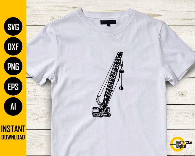 Wrecking Ball Crane SVG Heavy Equipment SVG Construction - Etsy