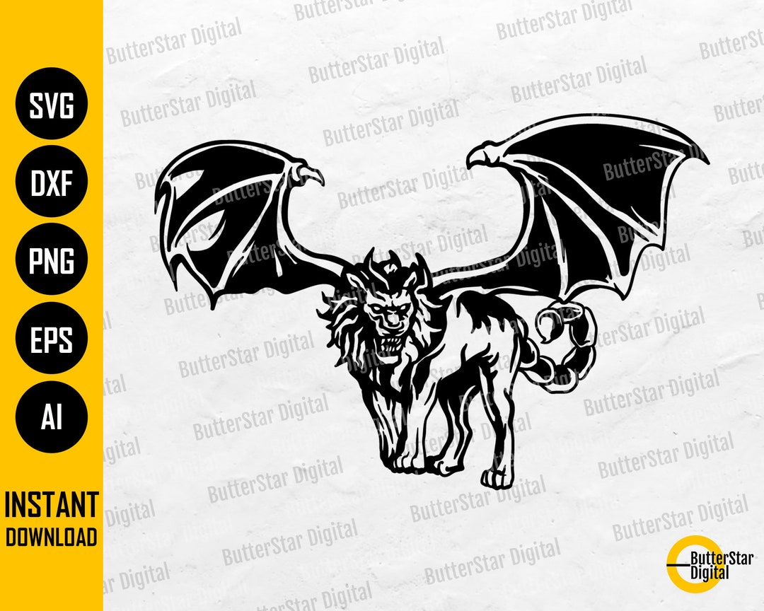 Manticore SVG | Mantichore SVG | Legendary Creature SVG | Evil Lion Scorpion Legend Myth | Cut ...