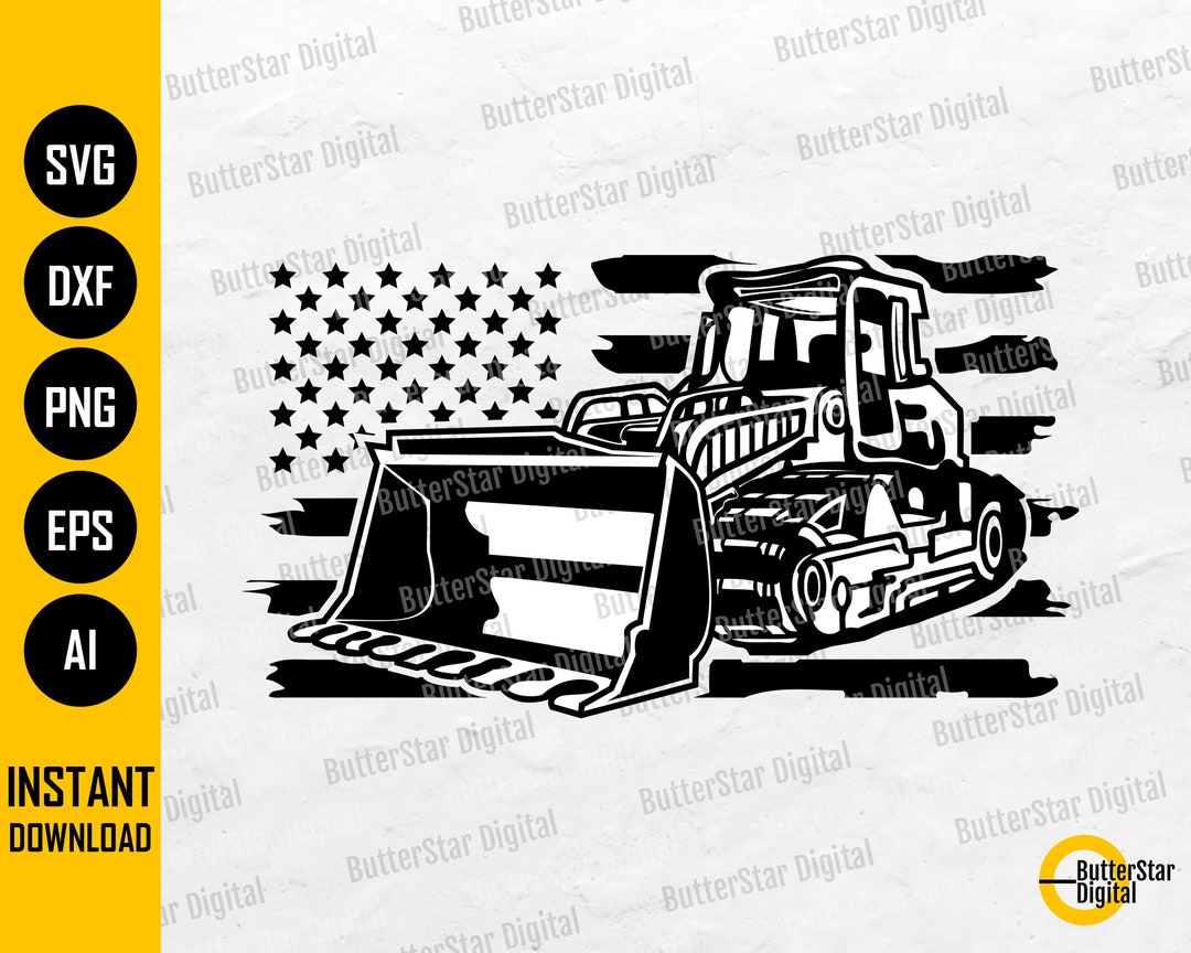 US Bulldozer SVG | USA Flag Truck Svg | Heavy Equipment Svg ...