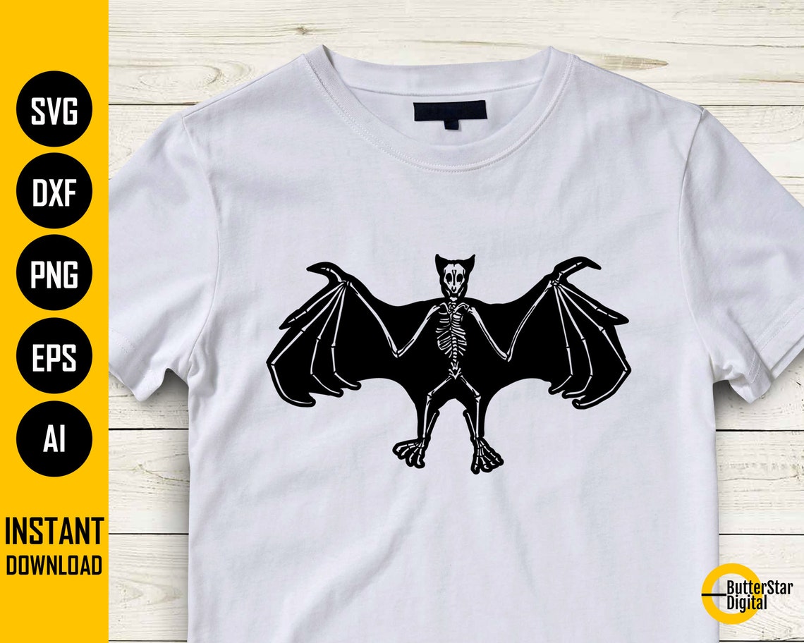 Bat Skeleton SVG Animal T-shirt Decals Vinyl Graphics - Etsy