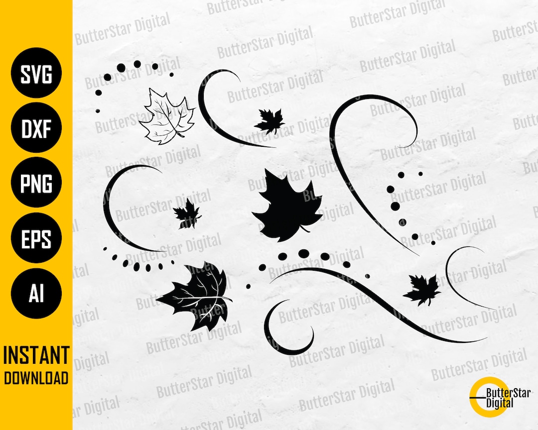 Fall Breeze SVG | Blowing Autumn Leaves | Maple Leaf | Cricut ...