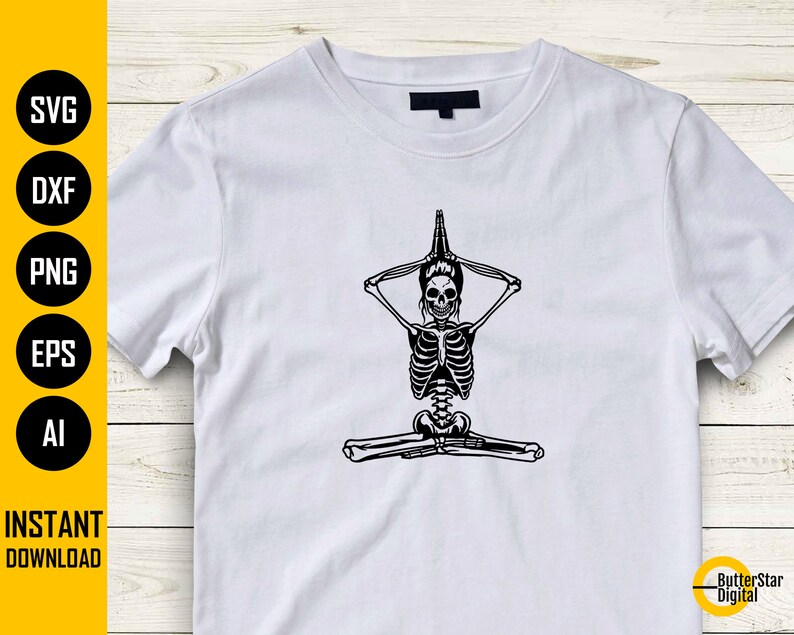 Yoga Skeleton SVG Namaste SVG Meditation Meditate - Etsy