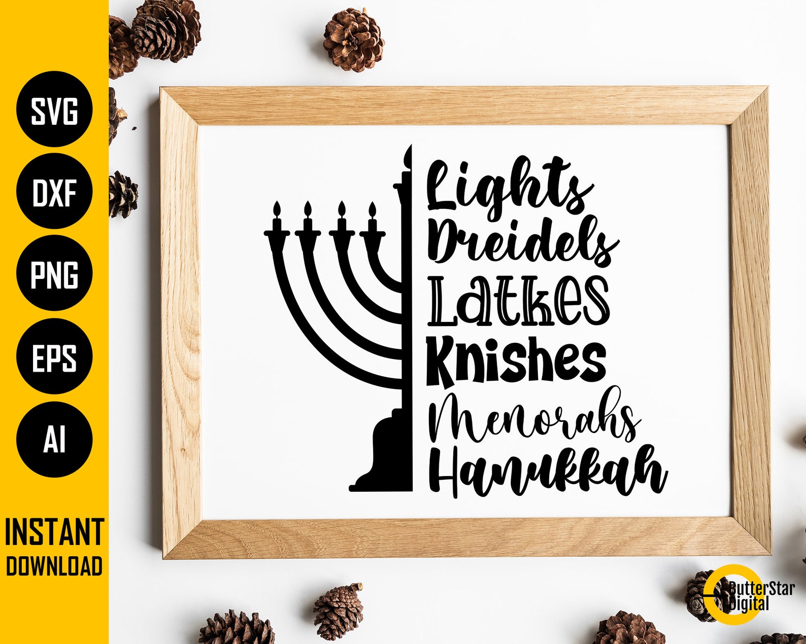 Hanukkah SVG Half Menorah SVG Chanukah SVG Lights | Etsy