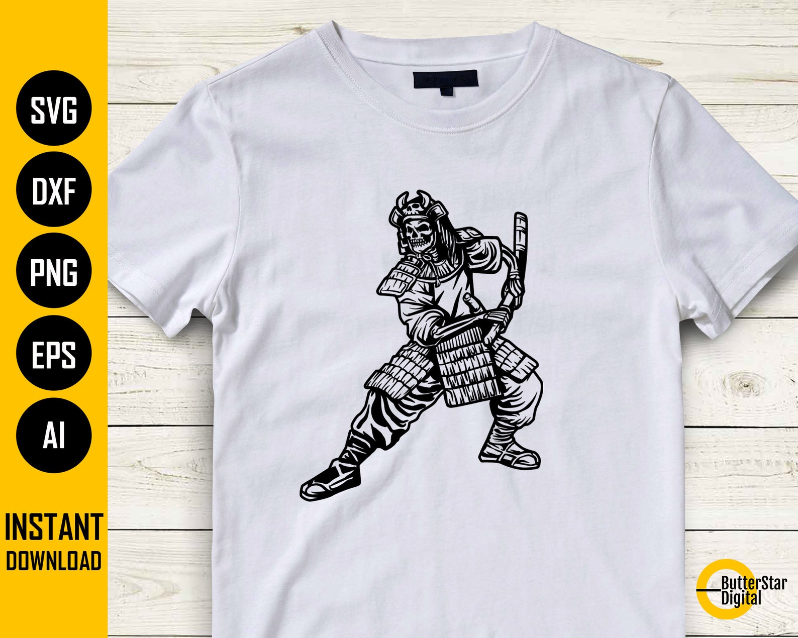 Skeleton Samurai SVG Warrior SVG Swordsman SVG Hannya - Etsy