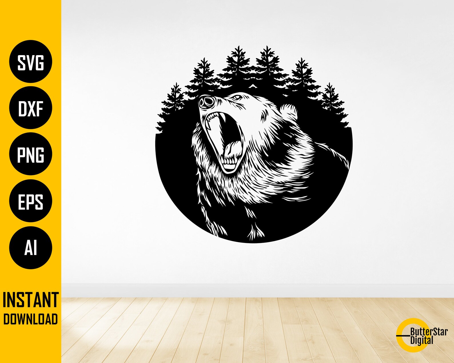 Growling Bear SVG Forest SVG Nature Svg Bear Hunting Svg - Etsy