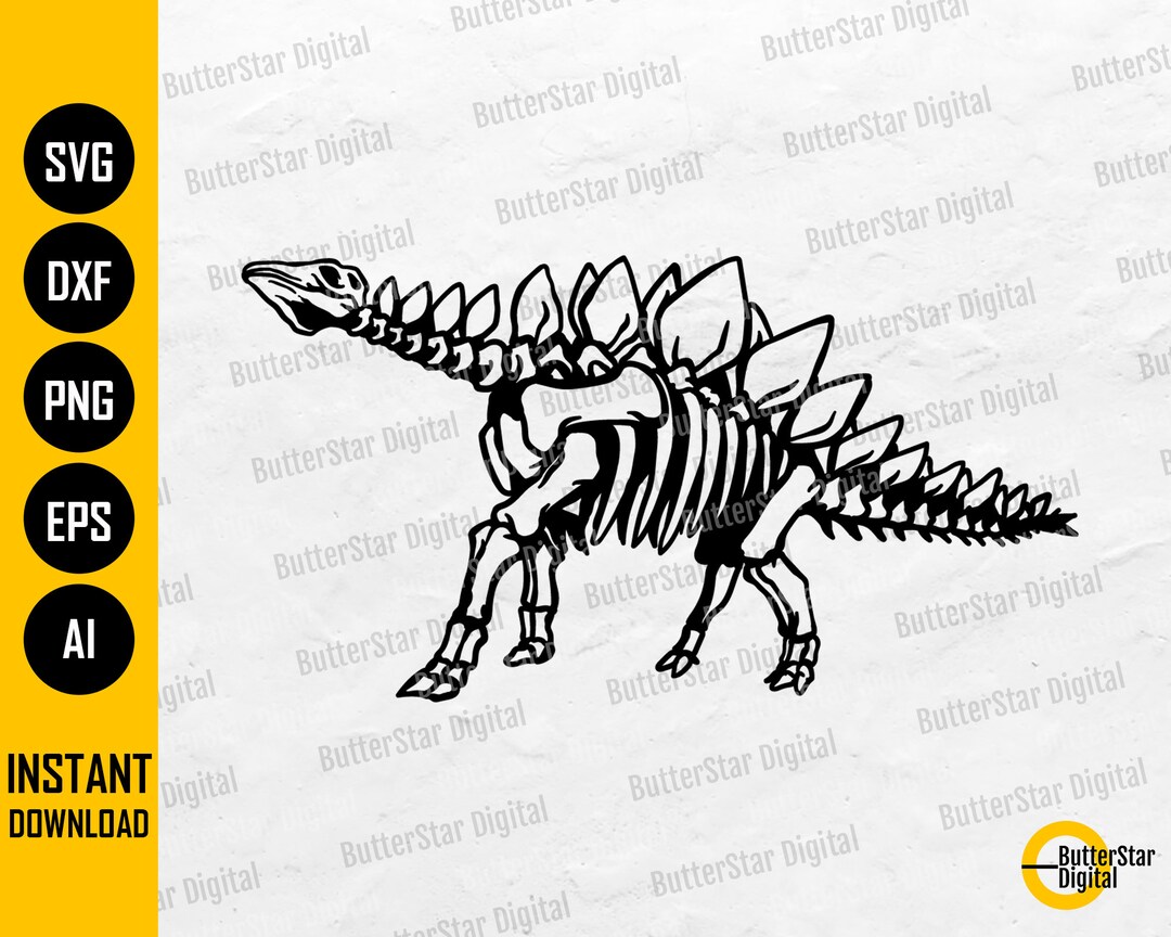 Skeleton Stegosaurus Dinosaur SVG | Prehistoric Animal SVG | Cricut ...