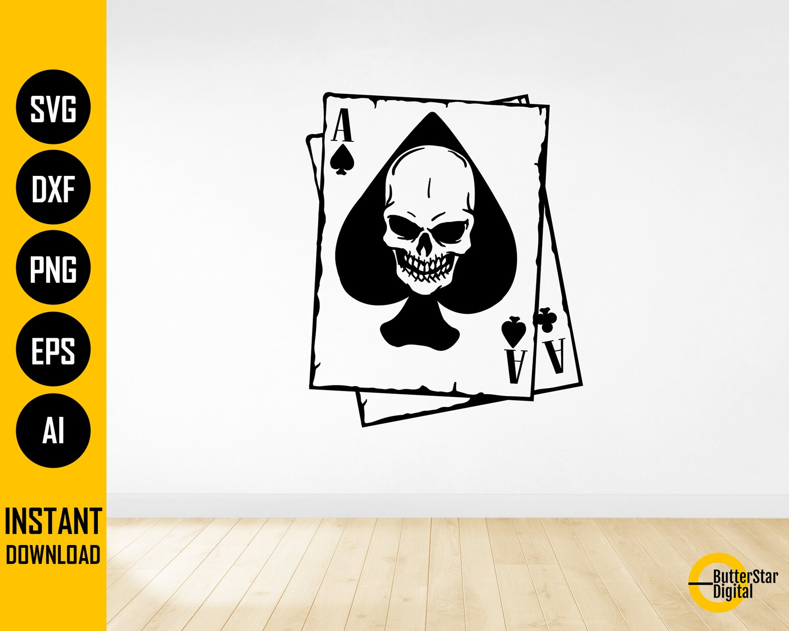 Pocket Aces Skull SVG Poker SVG Playing Cards Decal - Etsy