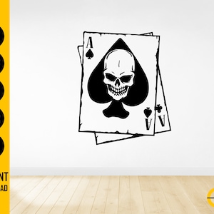 Pocket Aces Skull SVG | Poker SVG | Playing Cards Decal T-shirt Tattoo ...