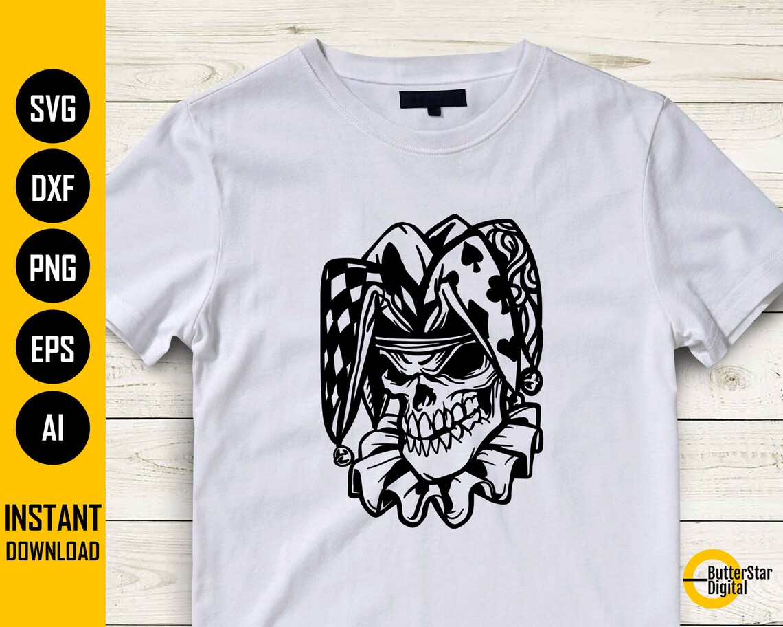 Skull Jester SVG | Clown SVG | Gothic SVG | Circus Svg | Skeleton Svg ...