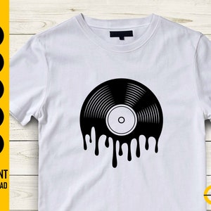 Dripping Vinyl Record SVG | Music SVG | DJ Decal T-shirt Sticker ...
