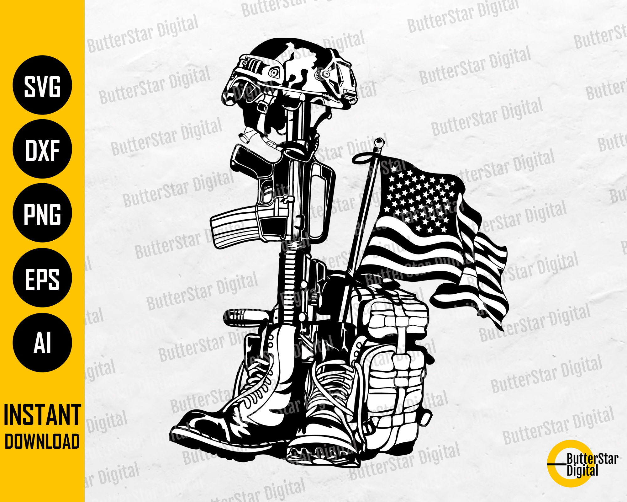 Fallen Soldier Tribute SVG US Army War Hero Boots Dog Tag - Etsy Canada