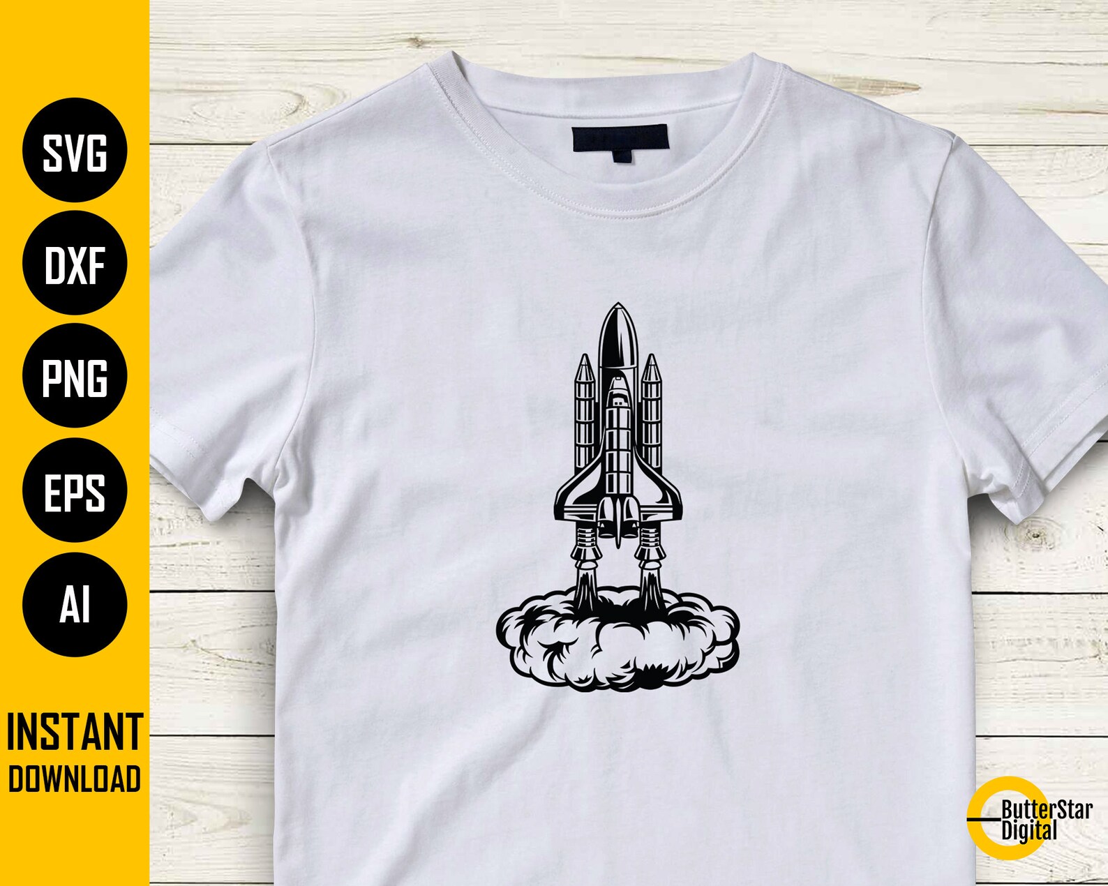 Space Shuttle Launch SVG | Rocket SVG | Astronomy T-shirt Decals ...