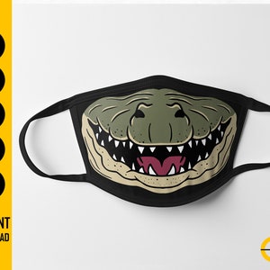 Crocodile Face Mask SVG | Alligator Facemask | Animal Mouth Covering ...