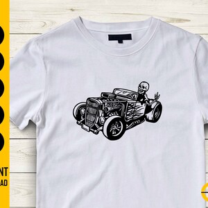 Hot Rod Skeleton SVG | Retro Car SVG | Automobile Engine Auto Garage ...