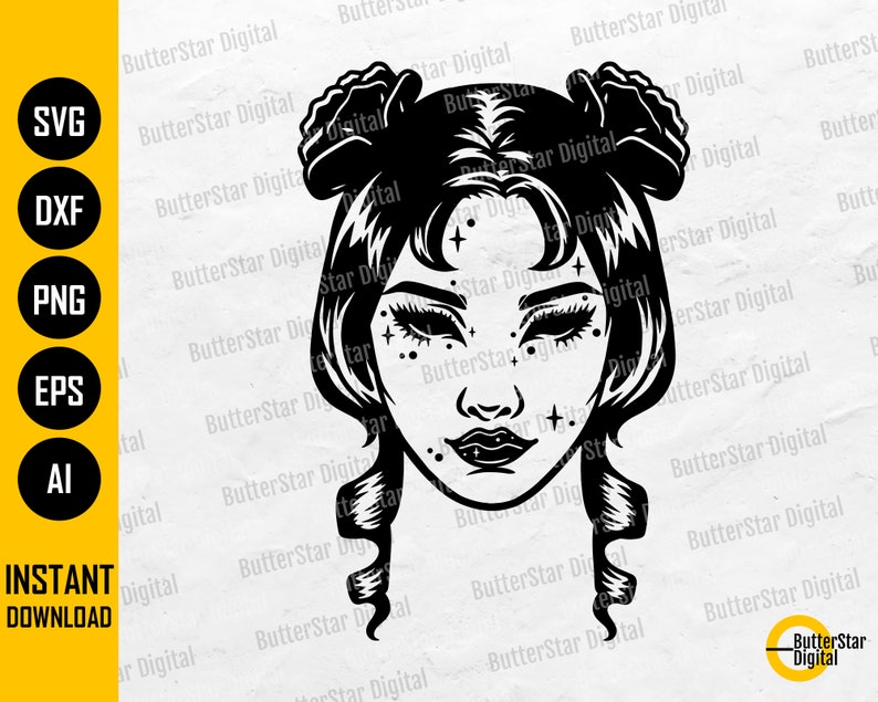 Celestial Goth Girl SVG | Gothic Woman SVG | Witchy T-shirt Decal ...