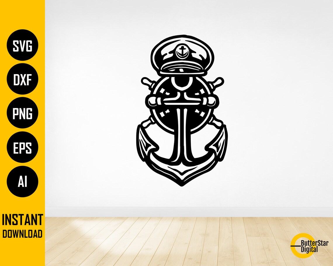 Boat Captain Anchor SVG Sailing SVG Sailor T-shirt Decals - Etsy