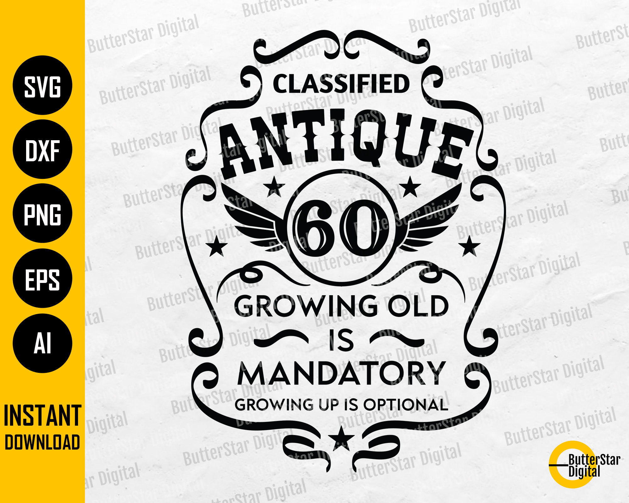 60th Birthday T-Shirt SVG Antique 1961 SVG 60 Years Old | Etsy