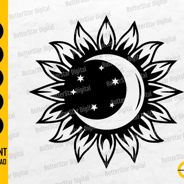 Sun and Moon Svg - Etsy